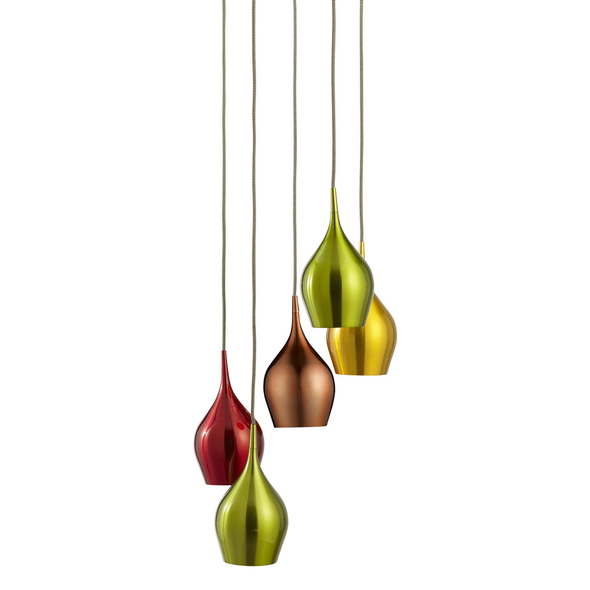 5 LIGHT MULTI-DROP PENDANT WITH MULTI-COLOURED SHADES – Make Your House ...